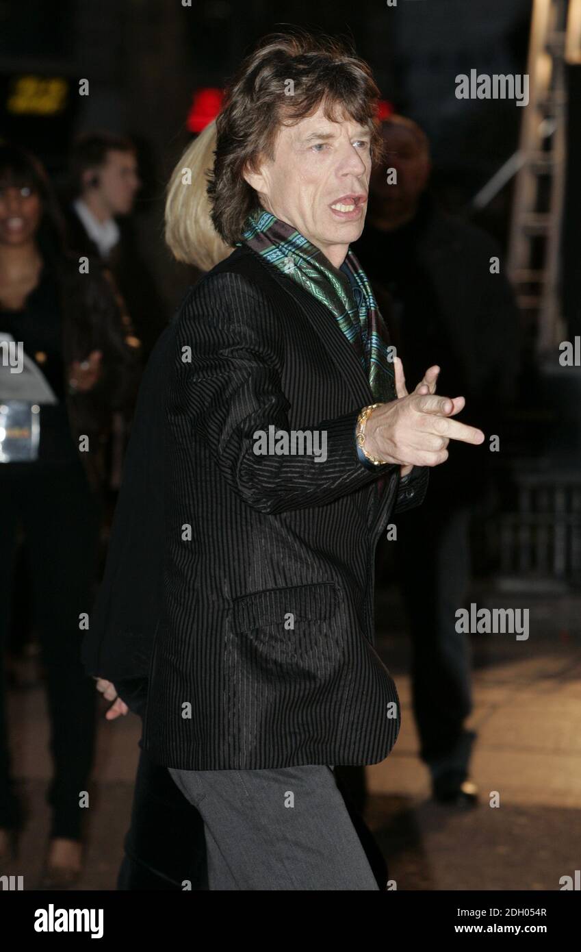 Mick Jagger arriving at the Shine A Light UK Premiere, Odeon Cinema ...