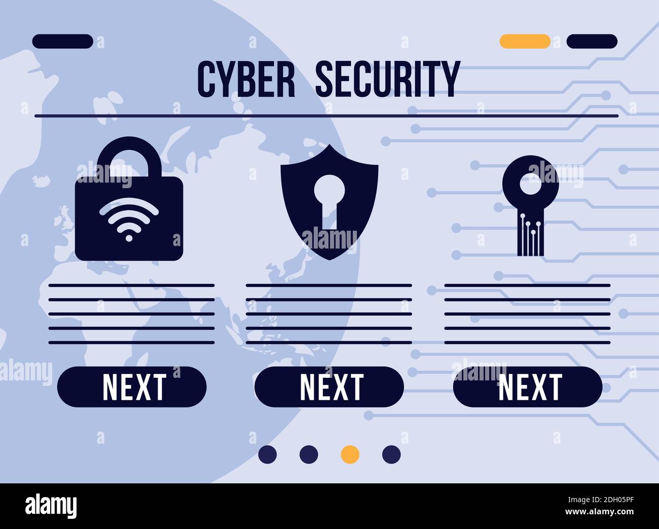 cyber security infographic with set safe icons vector illustration ...