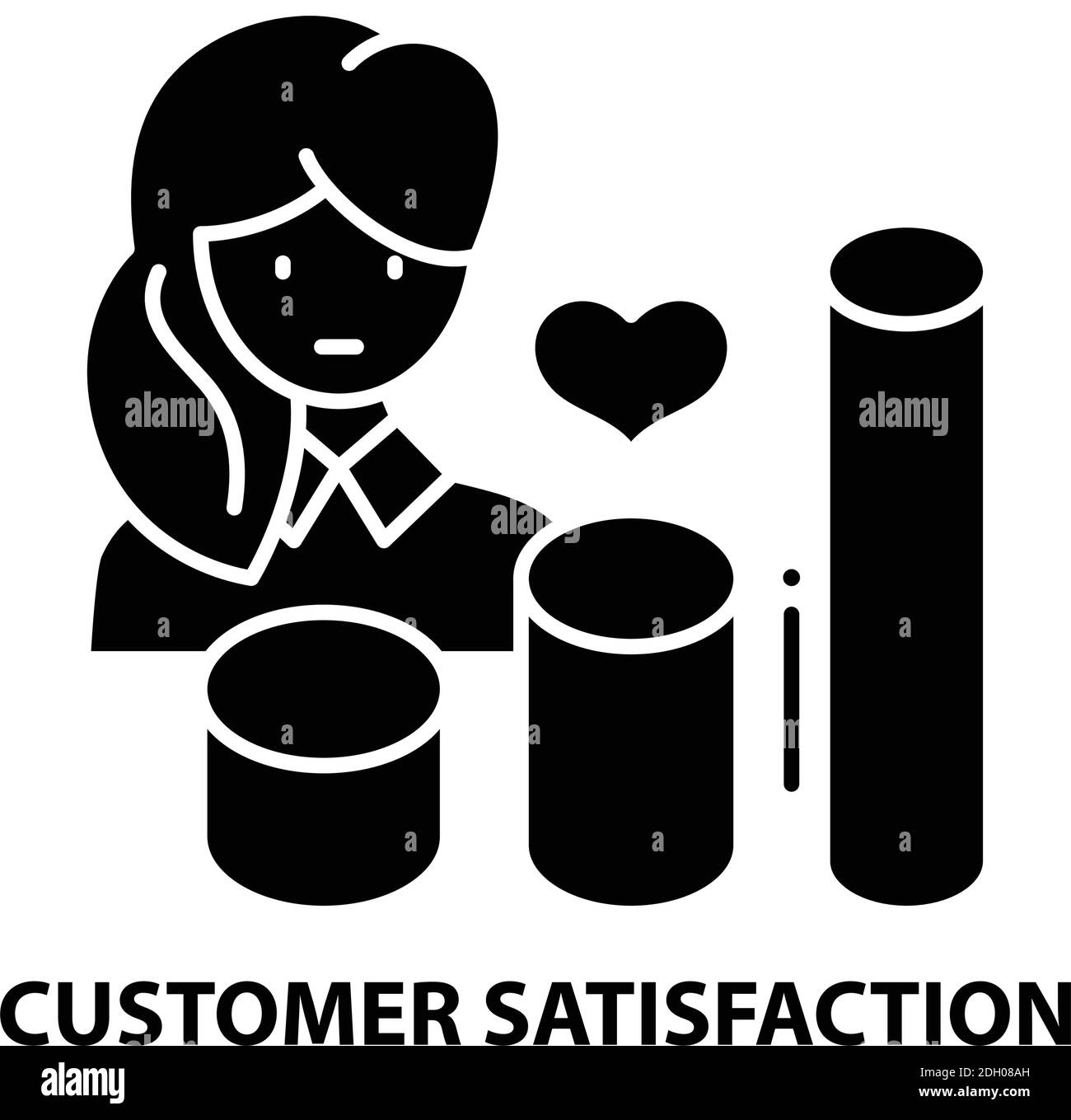 customer satisfaction icon, black vector sign with editable strokes ...