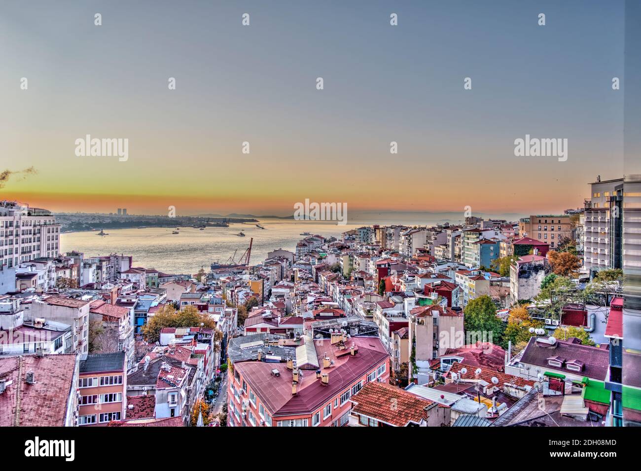 Istanbul and the Bosphorus cityscape, HDR Image Stock Photo - Alamy