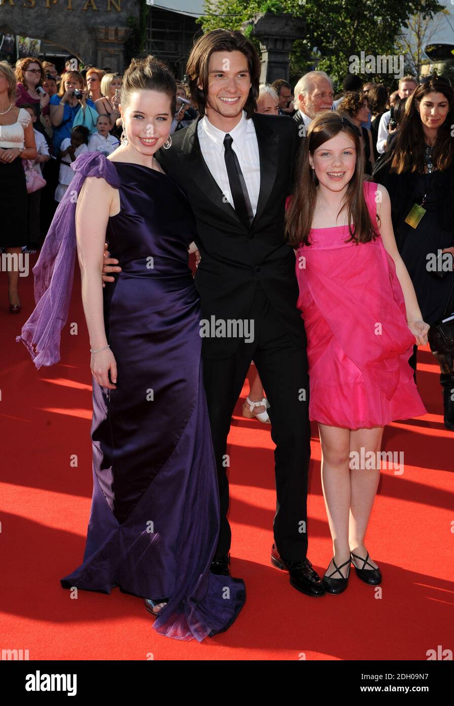 Geogie Henley, Anna Popperwell and Ben Barnes arriving at the UK ...
