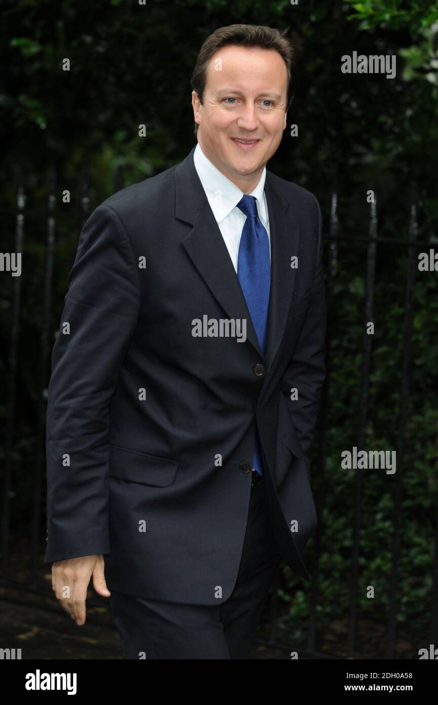 David Cameron arrives at Sir David Frost's Summer Garden Party, in ...