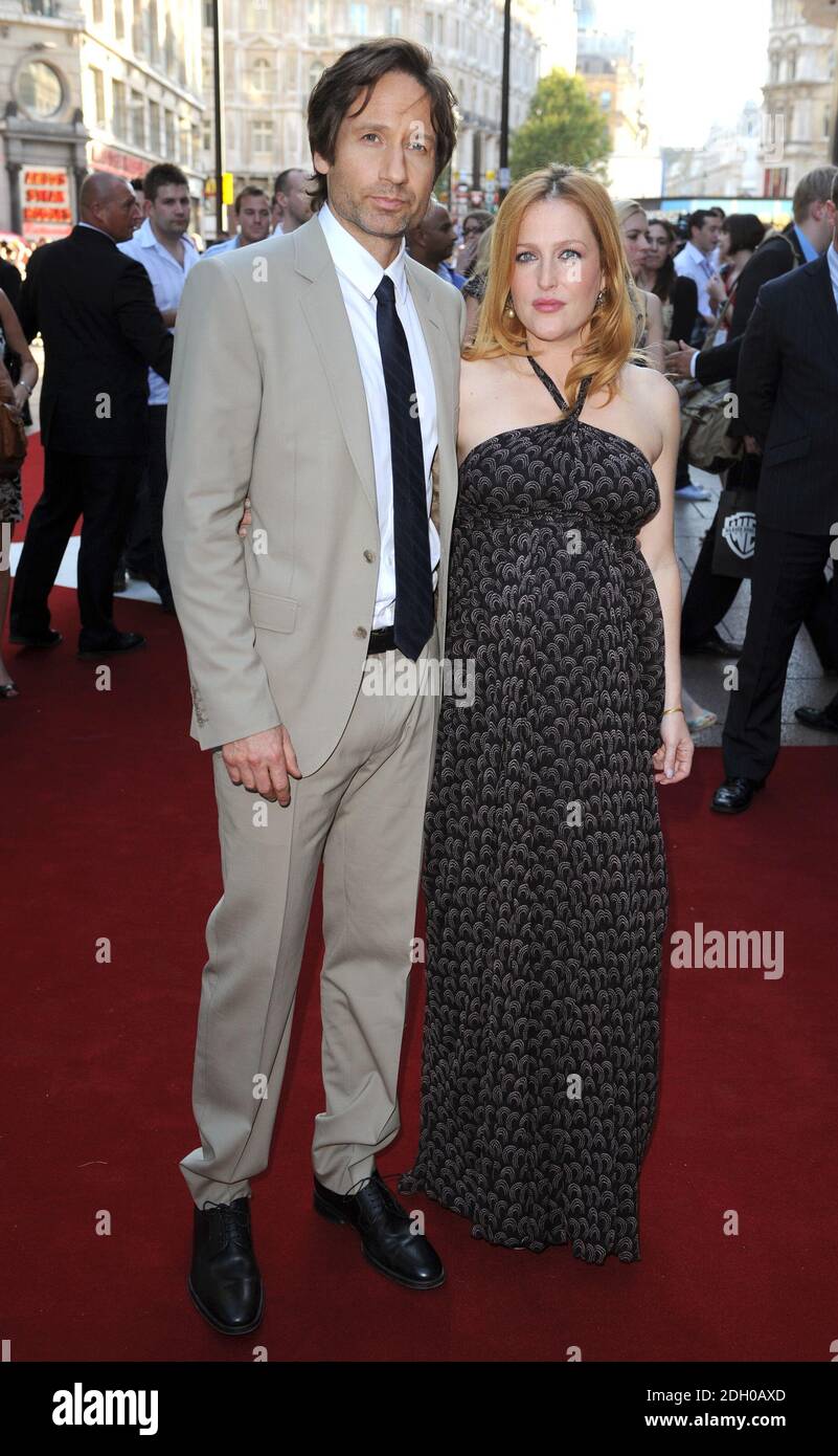Gillian Anderson and David Duchovny arriving at the UK Film Premiere of The X Files: I Want To ...
