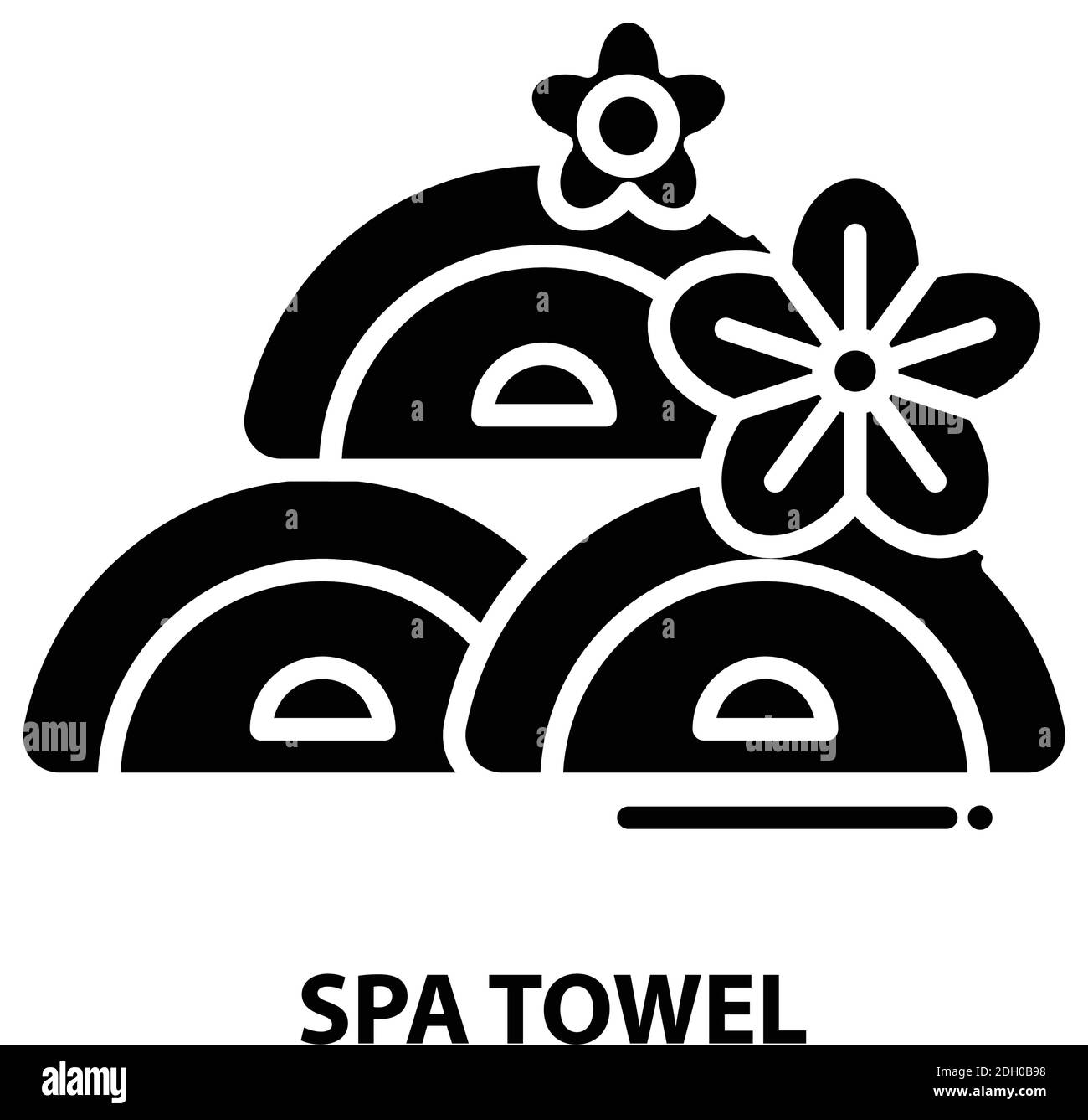 spa towel icon, black vector sign with editable strokes, concept illustration Stock Vector Image ...
