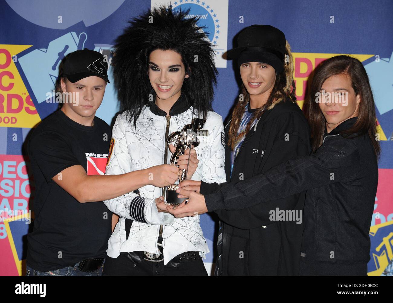 Tokio Hotel in the press room for the 2008 MTV Video Music Awards,held at Paramount Studios, Los ...