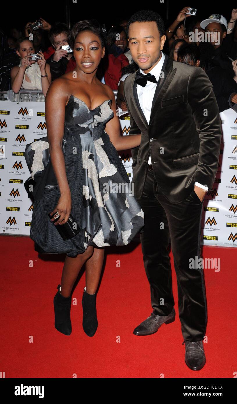 Estelle and John Legend arriving for The MOBO Awards 2008 at Wembley ...