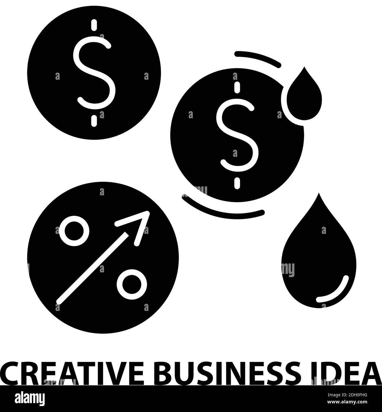 creative business idea icon, black vector sign with editable strokes ...