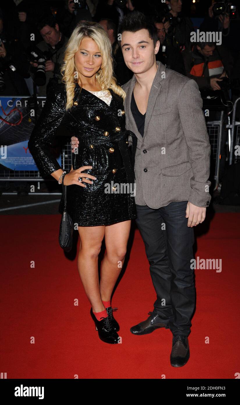 Leon Jackson and girlfriend Emily Biggs arriving at the World Premiere ...