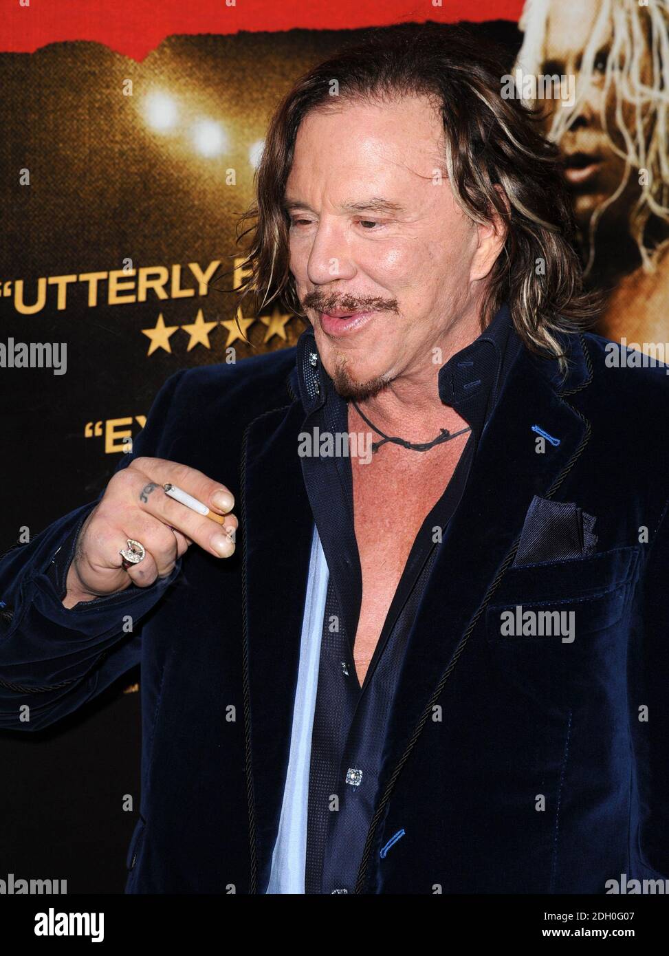 Mickey rourke at the premiere of the film the wrestler hi-res stock ...