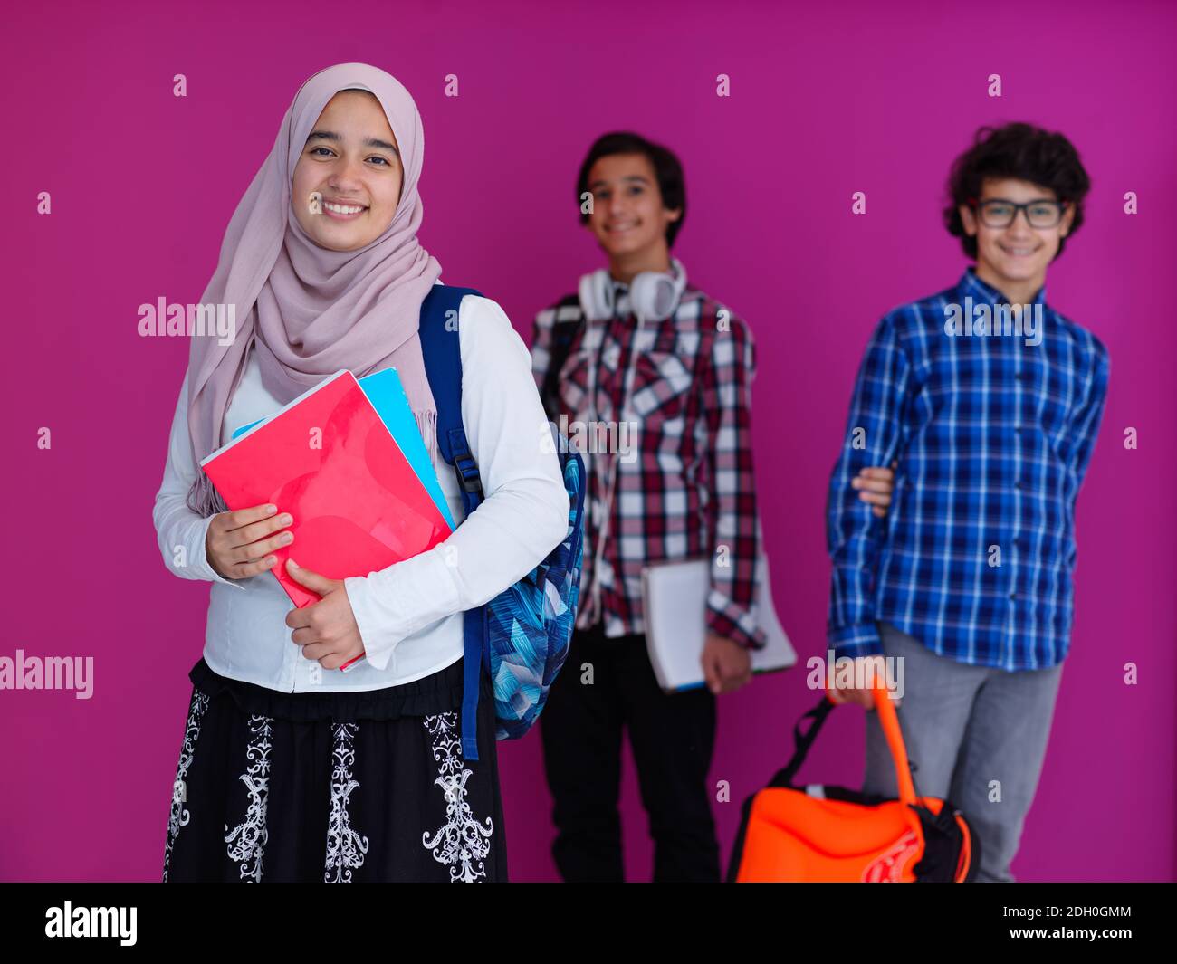 Muslim mixed group teenager hi-res stock photography and images - Alamy