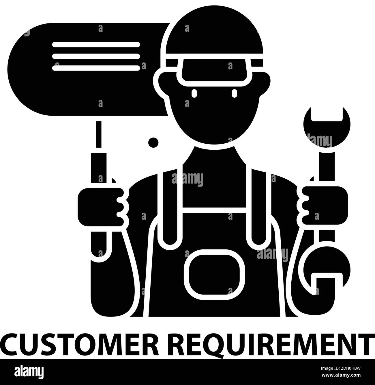 customer requirement icon, black vector sign with editable strokes ...