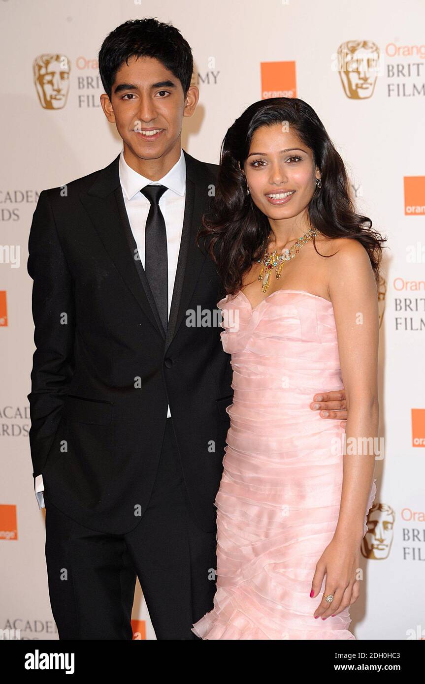 Dev Patel (l) and Freida Pinto at the 2009 British Academy Film Awards ...