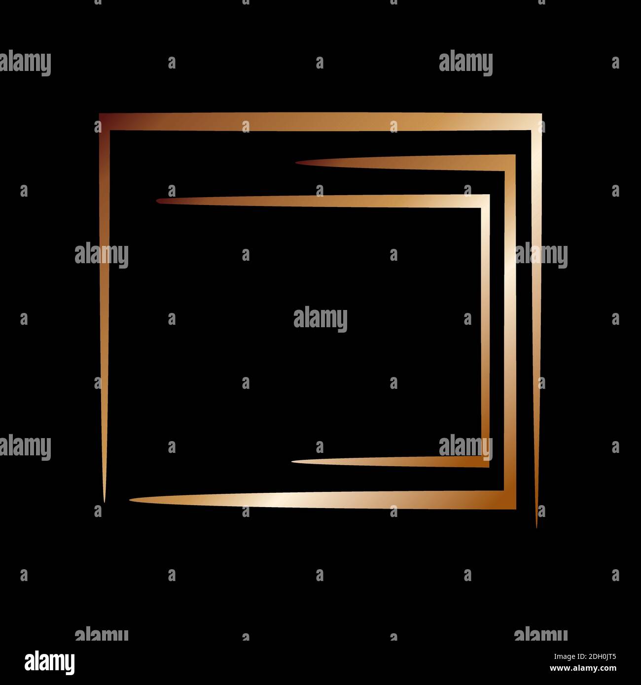 Abstract stylized geometric shape on a black background. Clipart for ...