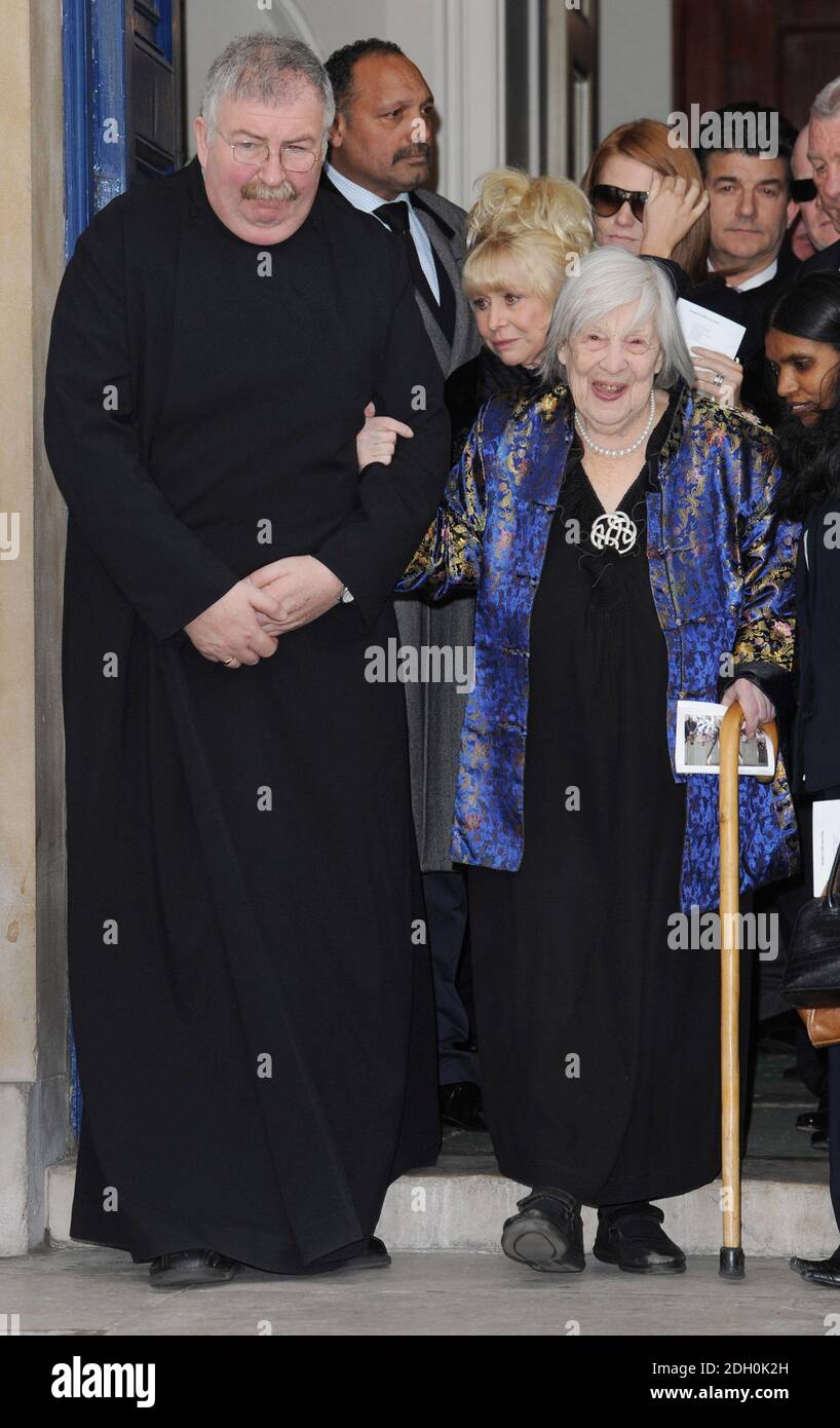 Anna Wing attends the funeral of Wendy Richard at St Marylebone Parish ...