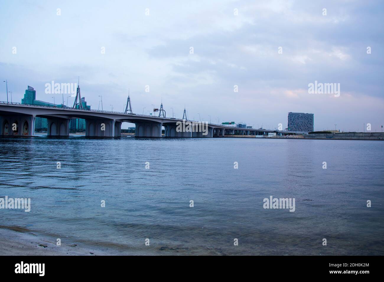 View of a bridge known as Business Bay bridge in Dubai, UAE Stock Photo ...