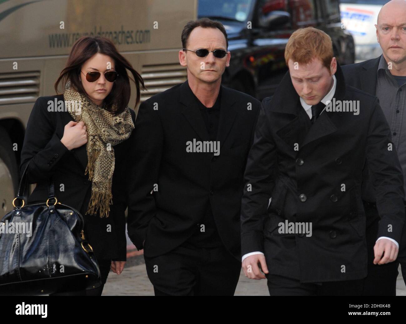 Lacey Turner, Perry Fenwick and Charlie Clements attend the funeral of ...