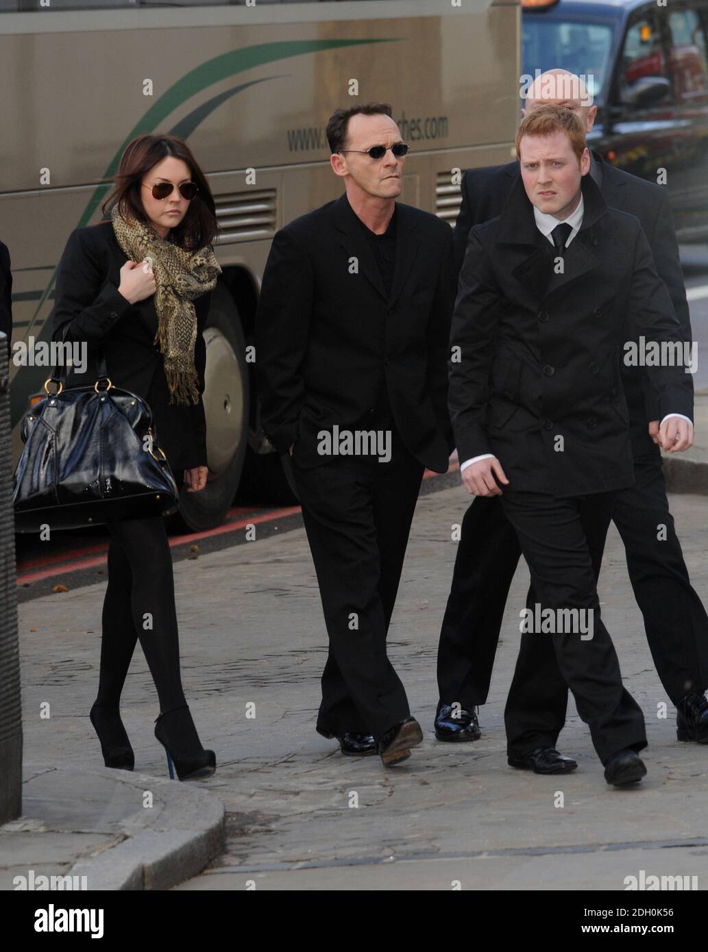 Lacey Turner, Perry Fenwick and Charlie Clements attend the funeral of ...