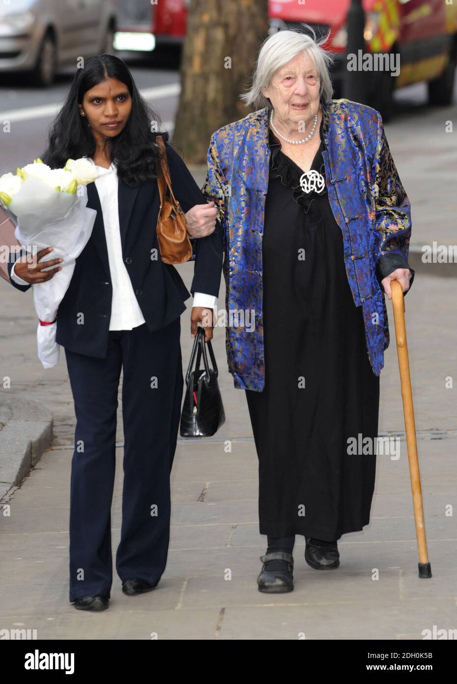 Anna Wing attends the funeral of Wendy Richard at St Marylebone Parish ...