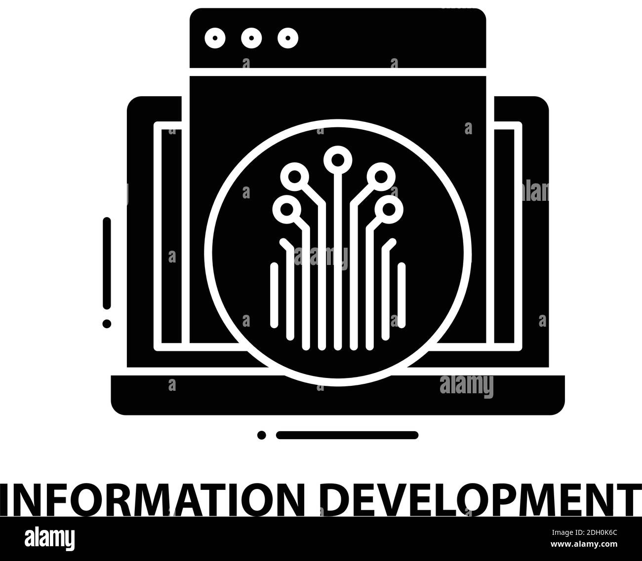 information development icon, black vector sign with editable strokes ...
