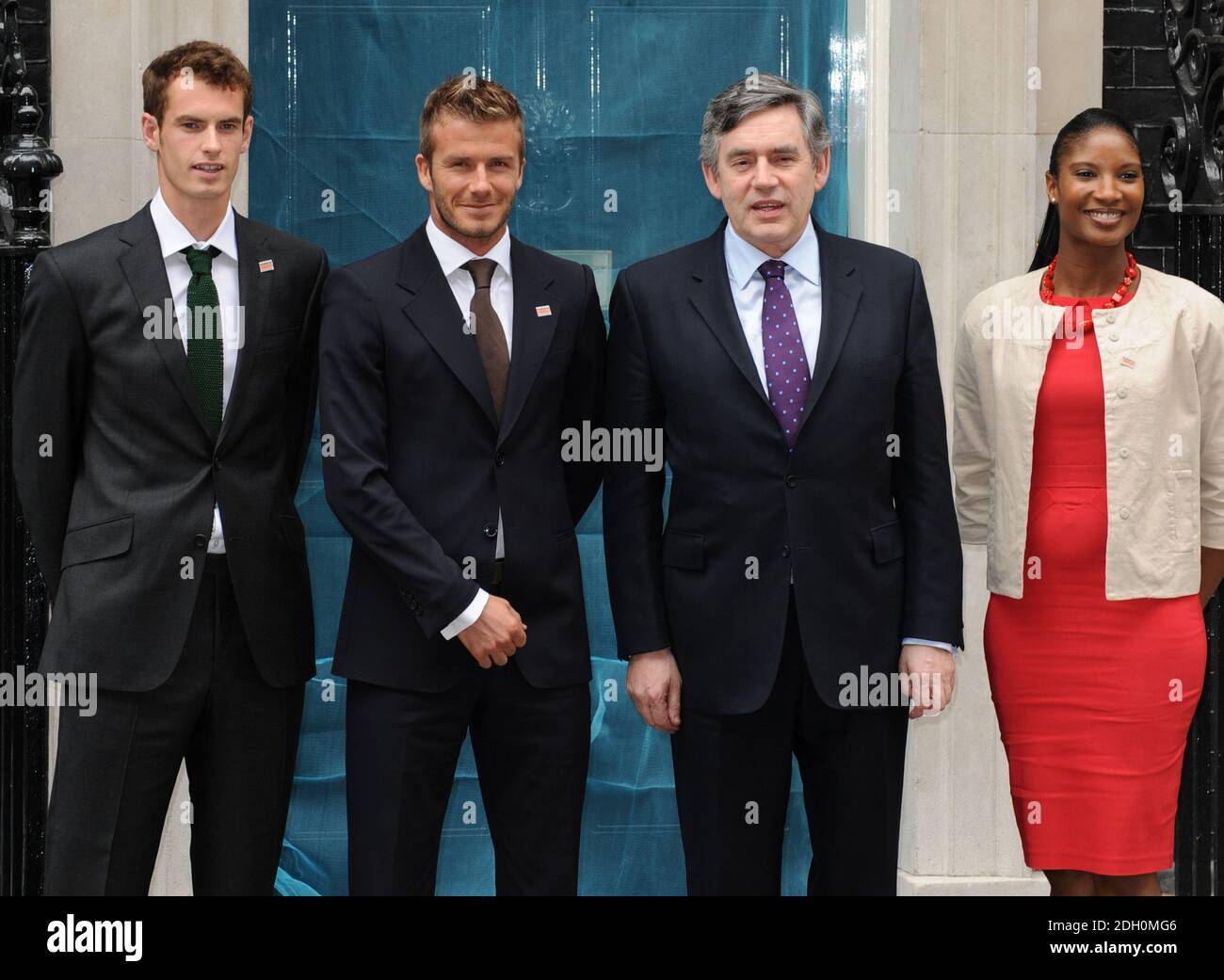 David Beckham, Denise Lewis and Andy Murray meet with Gordon Brown at ...