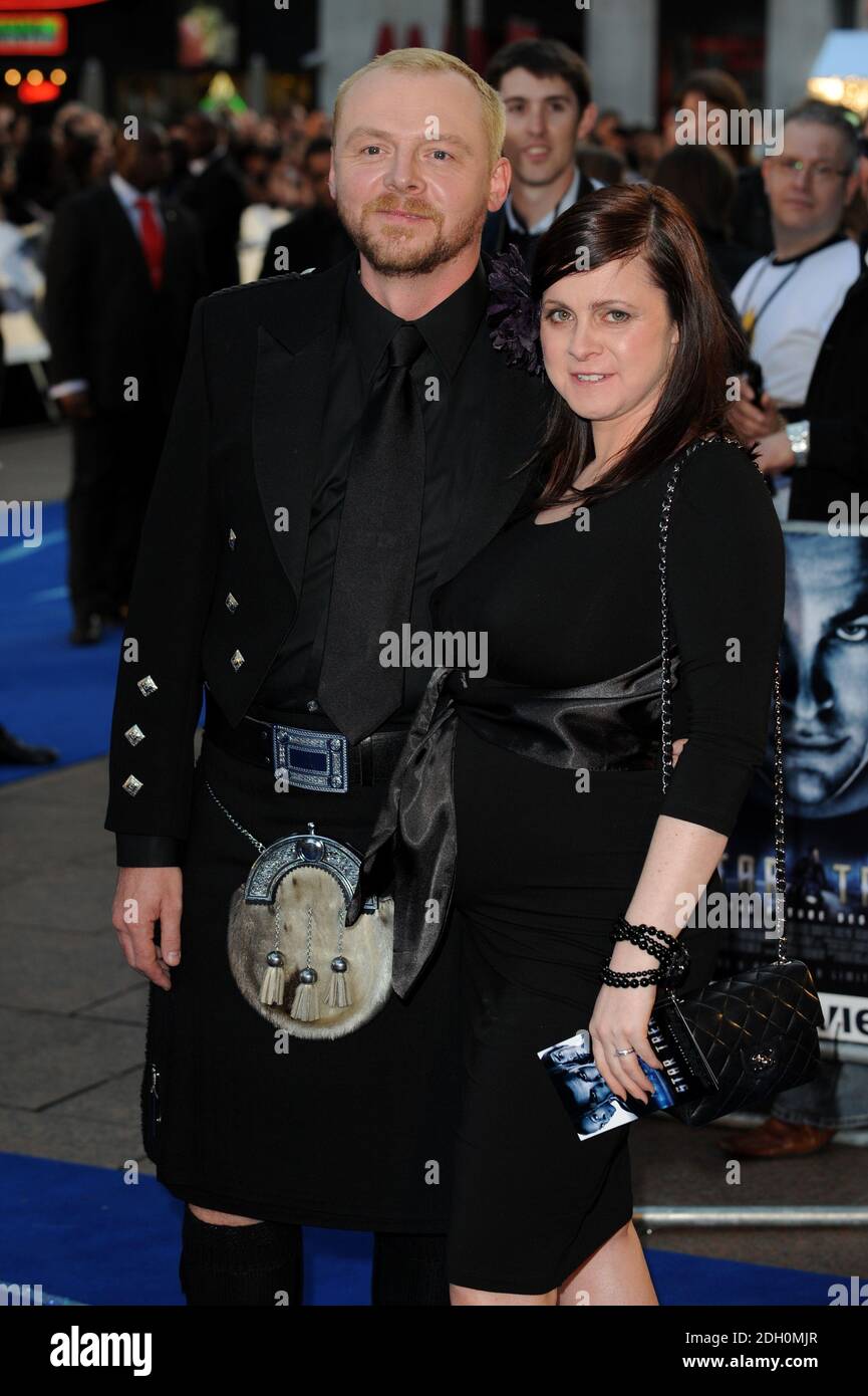Simon Pegg and Maureen McCann arriving at the UK Premiere of Star Trek ...