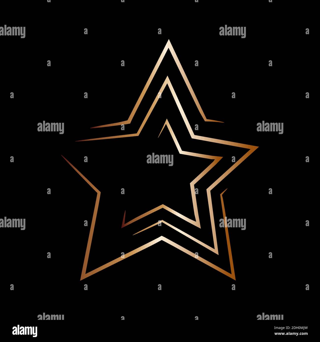 Abstract stylized star on a black background. Clipart for your ...