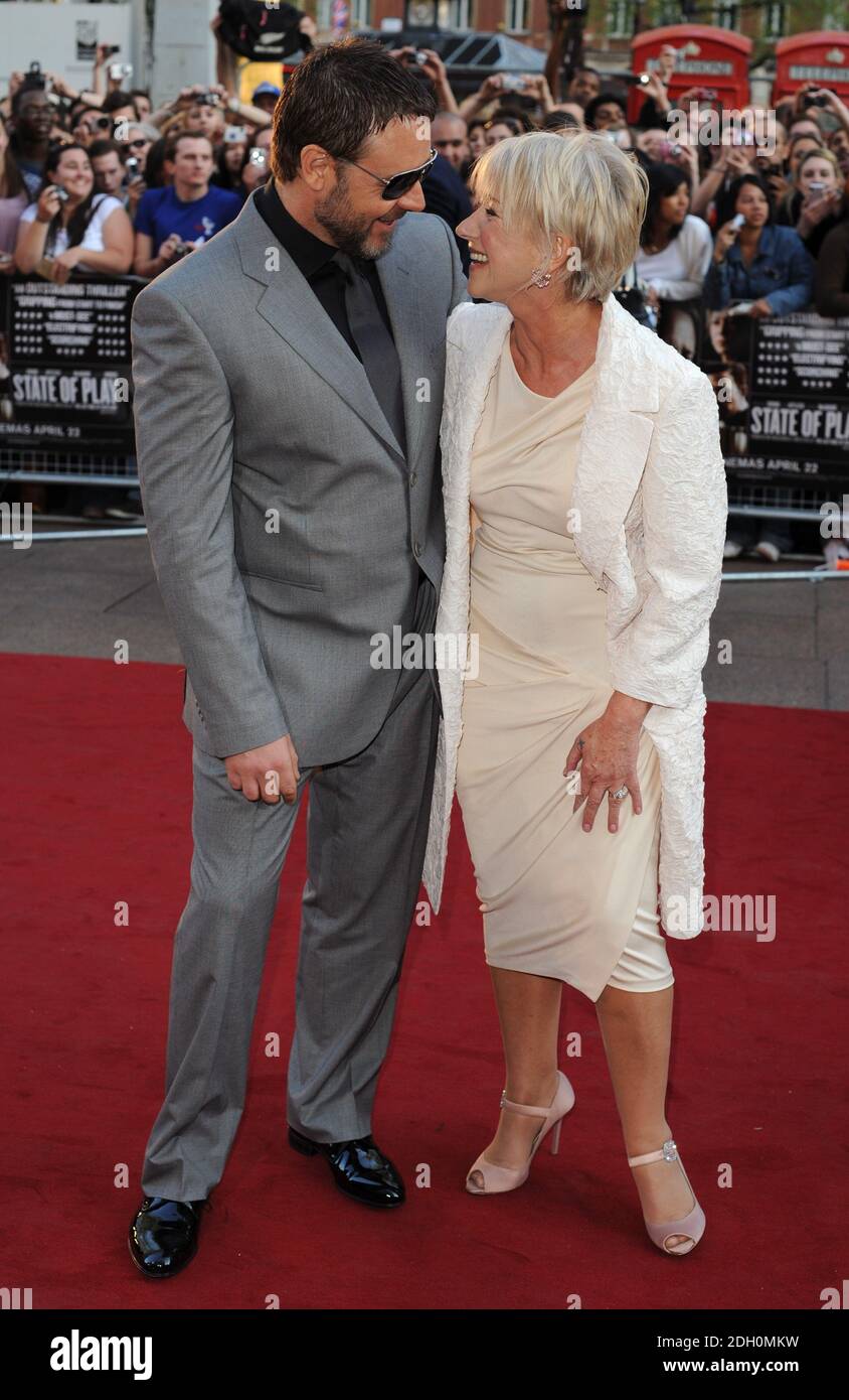 Russell Crowe and Helen Mirren arrive at the 'State of Play' World ...