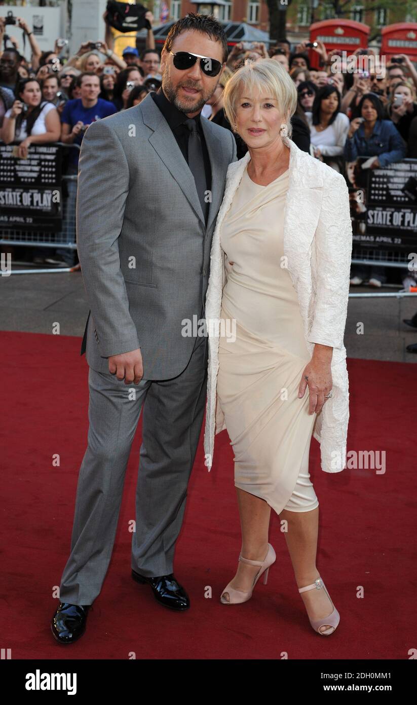Russell Crowe and Helen Mirren arrive at the 'State of Play' World ...