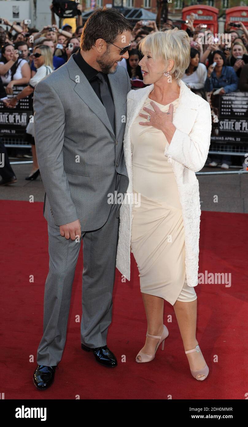 Russell Crowe and Helen Mirren arrive at the 'State of Play' World ...