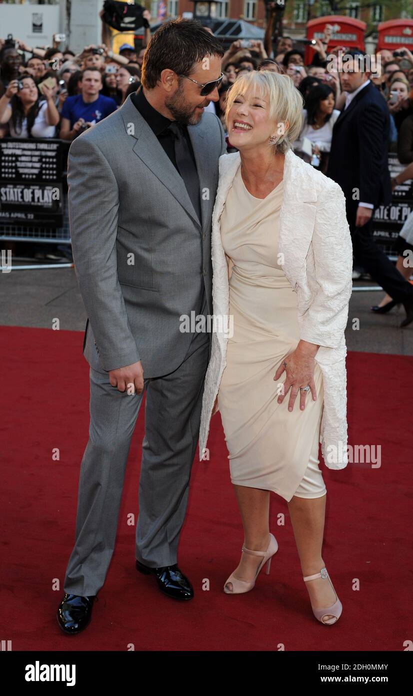 Russell Crowe and Helen Mirren arrive at the 'State of Play' World ...