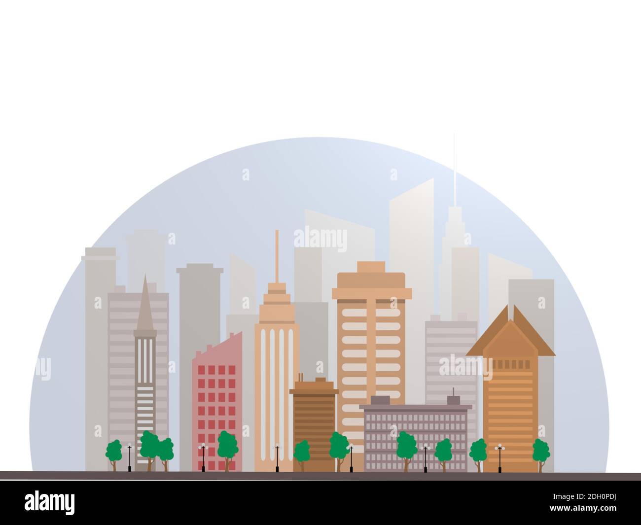 Beautiful city illustration on white background - 3d rendering Stock ...