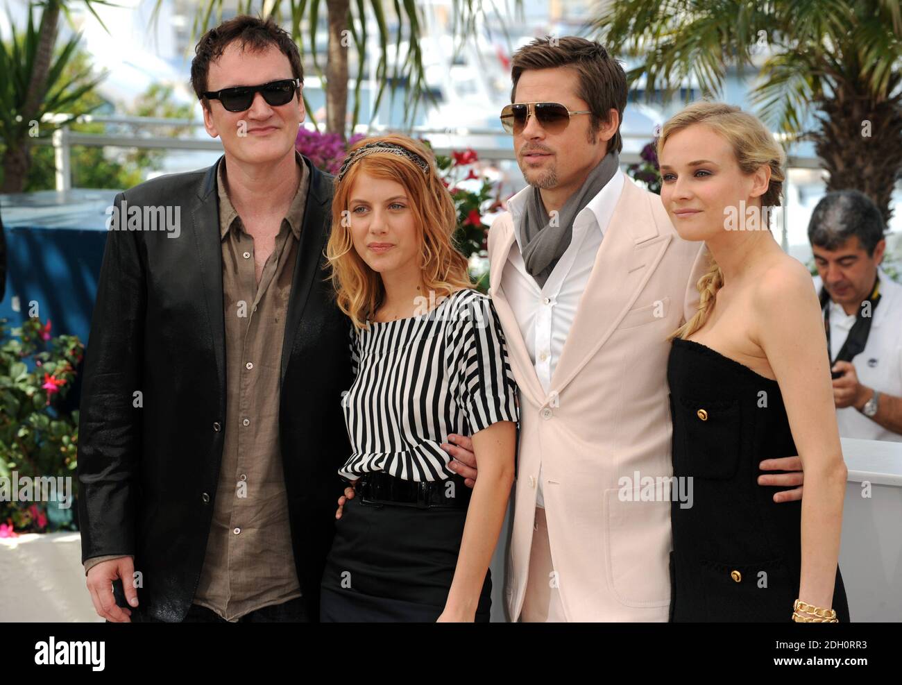 (right to left) Quentin Tarantino, Melanie Laurent, Brad Pitt and Diane Kruger attend a ...