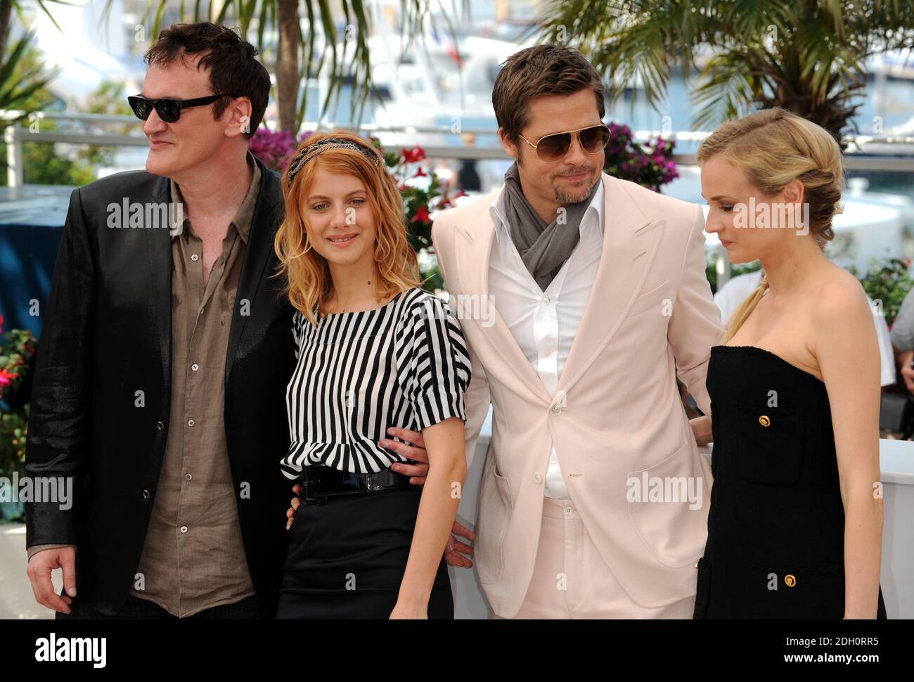 (right to left) Quentin Tarantino, Melanie Laurent, Brad Pitt and Diane Kruger attend a ...