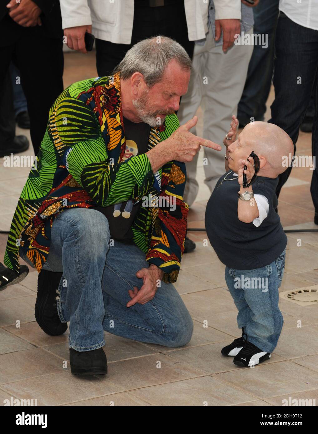 Terry Gilliam and Vern Troyer at a photocall for The Imaginarium of Dr ...