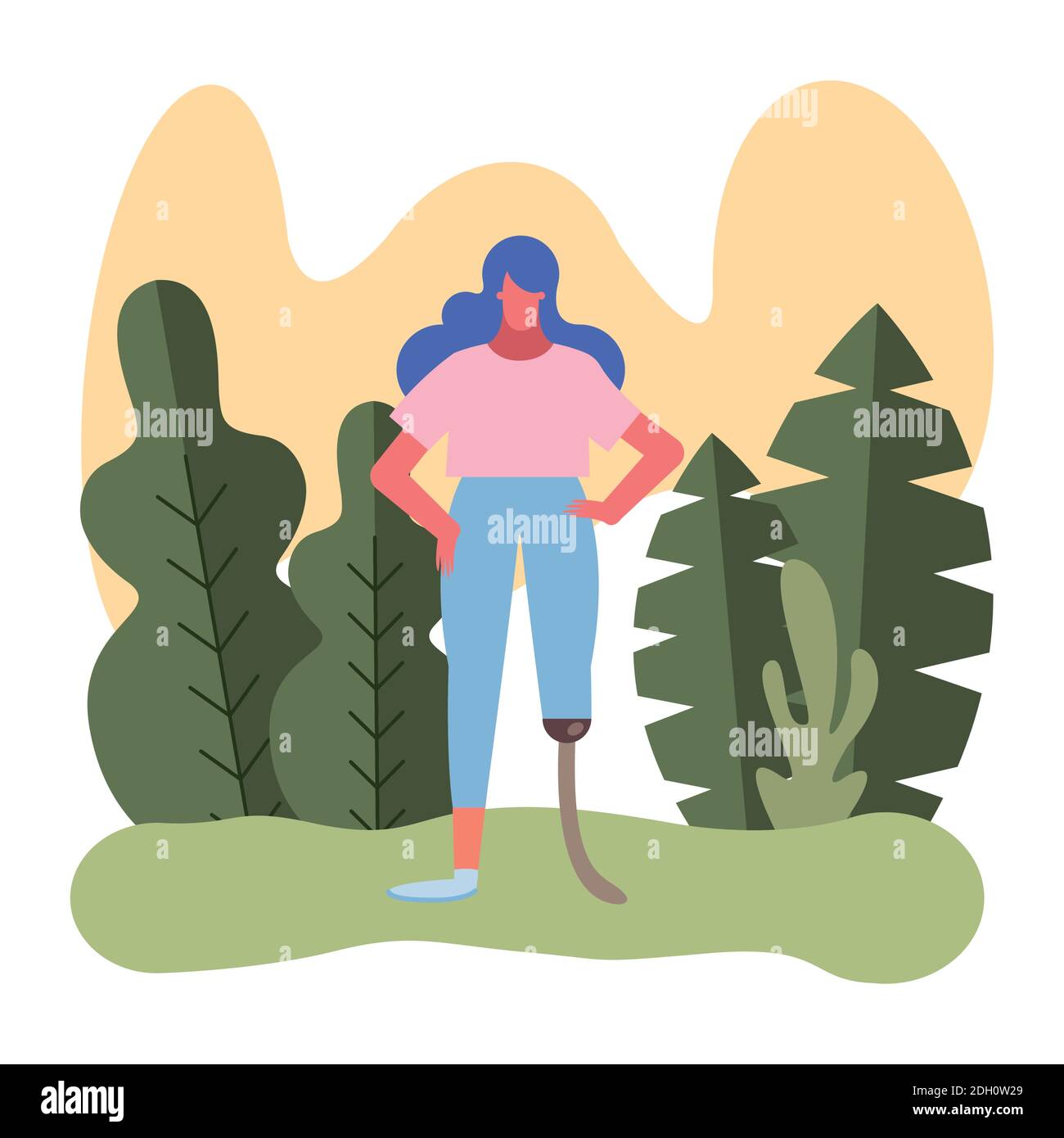 Female prosthesis legs Stock Vector Images - Alamy