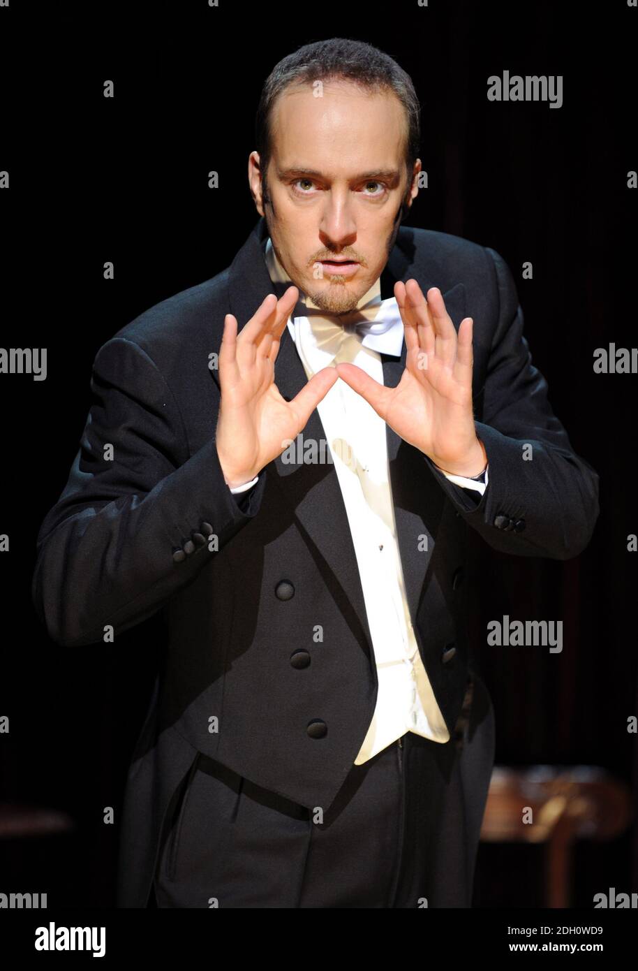 Derren Brown on stage for the 'Enigma' stage show at the Adelphi ...