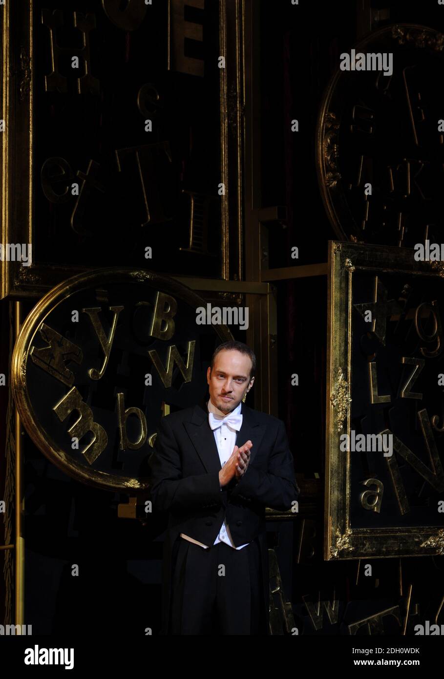 Derren Brown on stage for the 'Enigma' stage show at the Adelphi ...