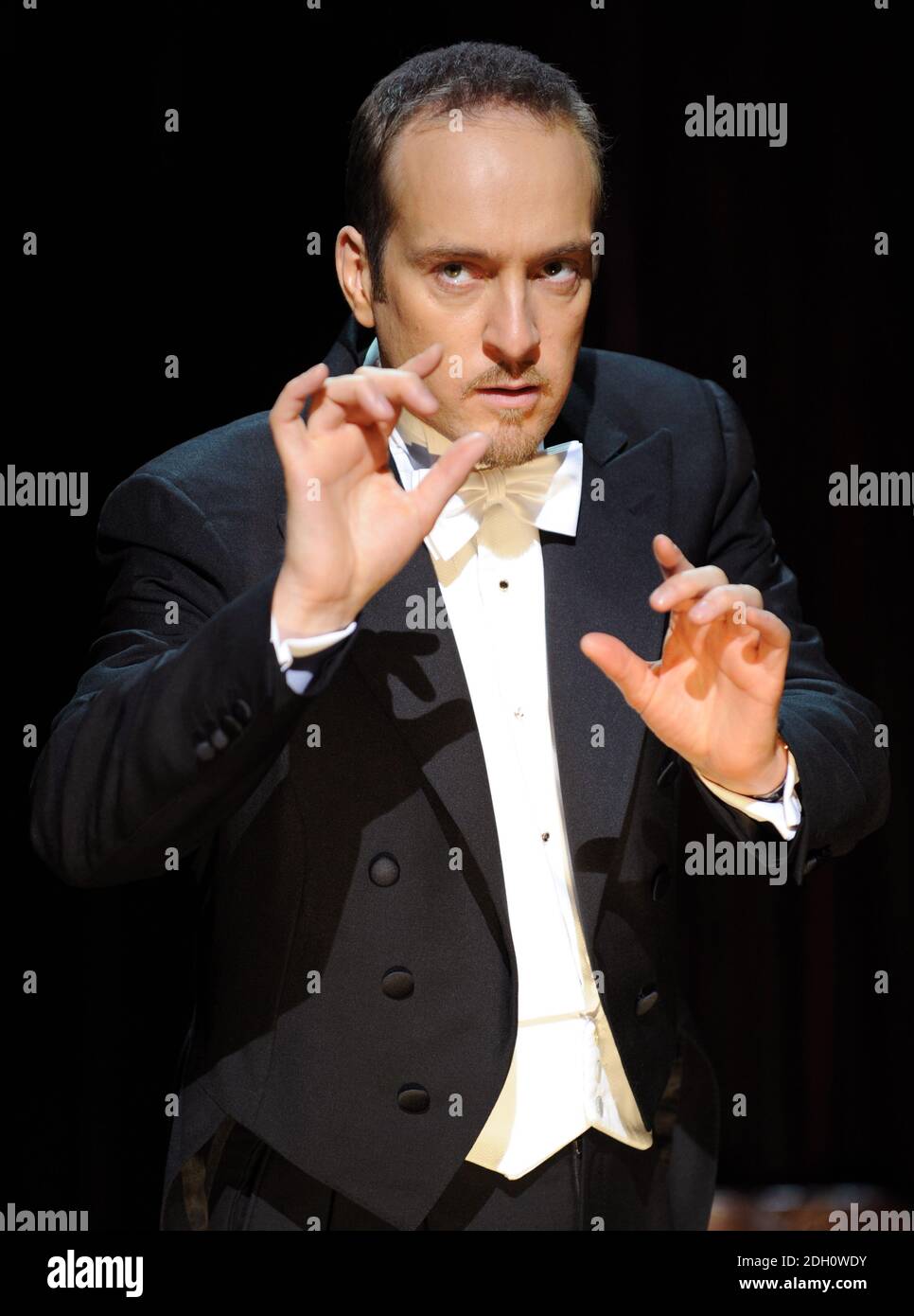 Derren Brown on stage for the 'Enigma' stage show at the Adelphi ...