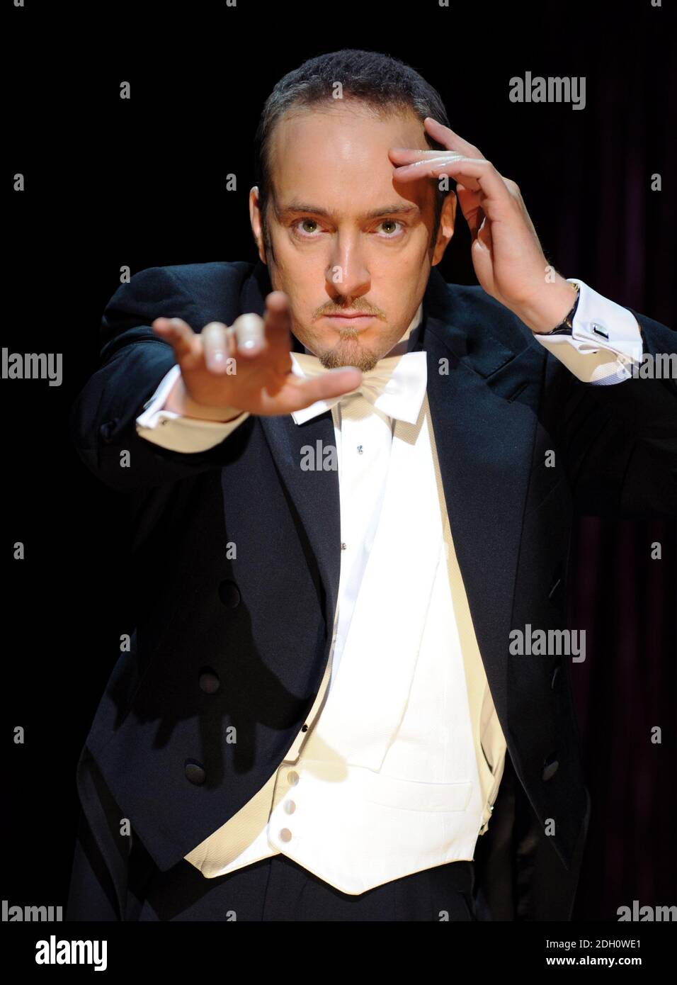 Derren Brown on stage for the 'Enigma' stage show at the Adelphi ...