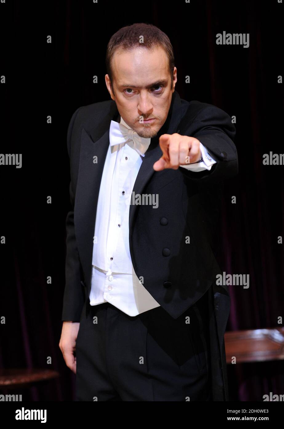 Derren Brown on stage for the 'Enigma' stage show at the Adelphi ...