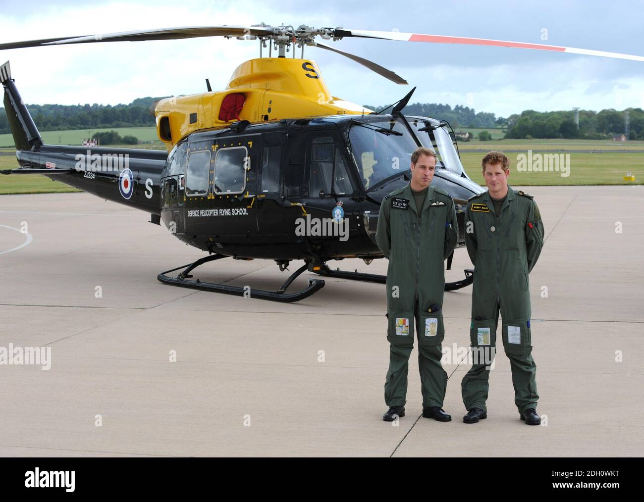 Princes William and Harry during a photocall at their military ...