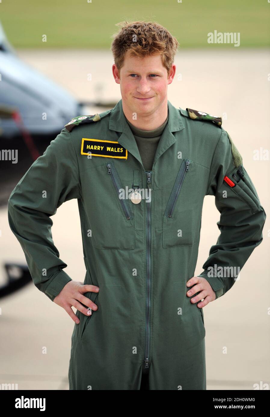 Prince Harry during a photocall at their military helicopter training ...