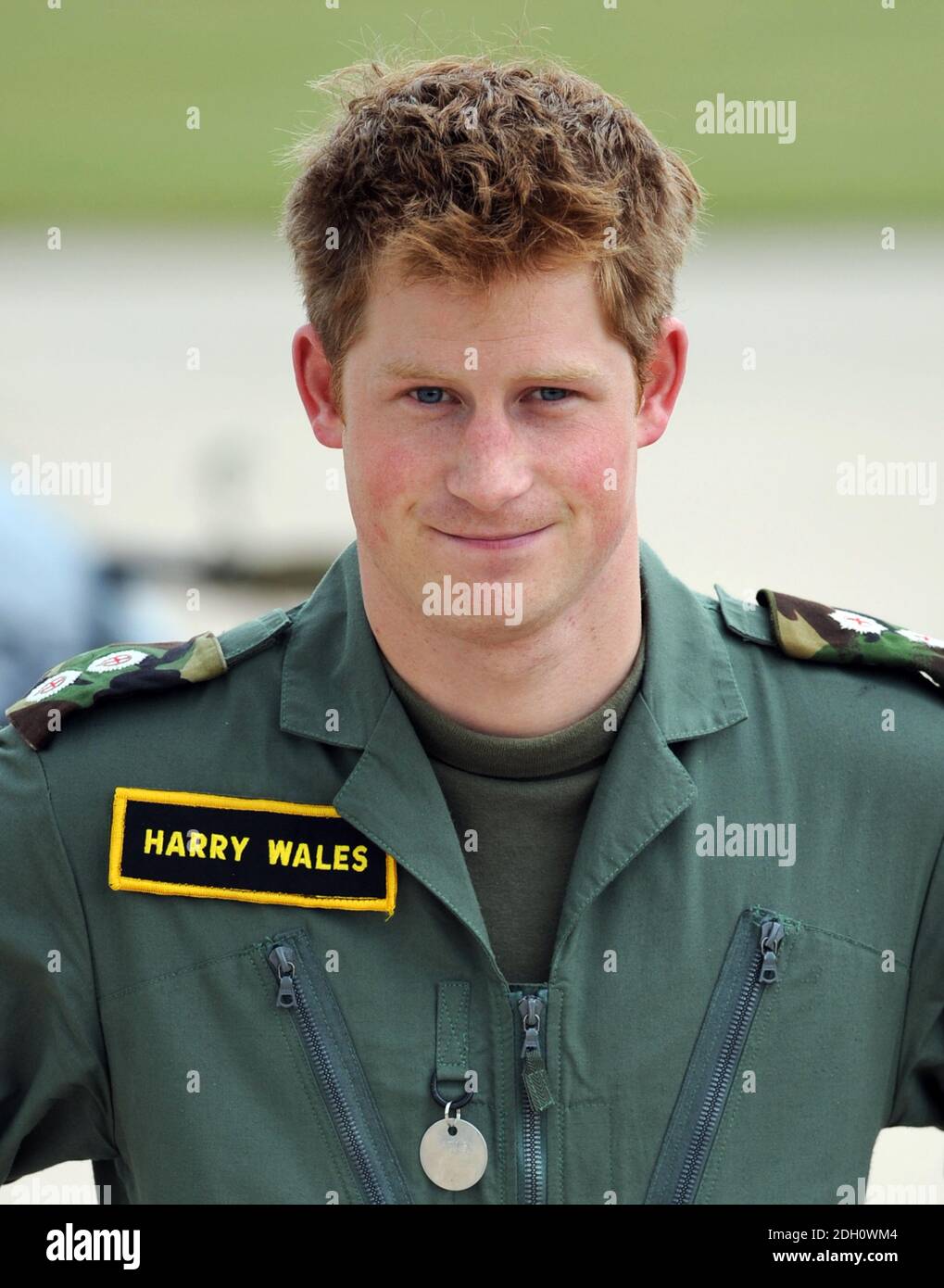Prince Harry during a photocall at their military helicopter training ...