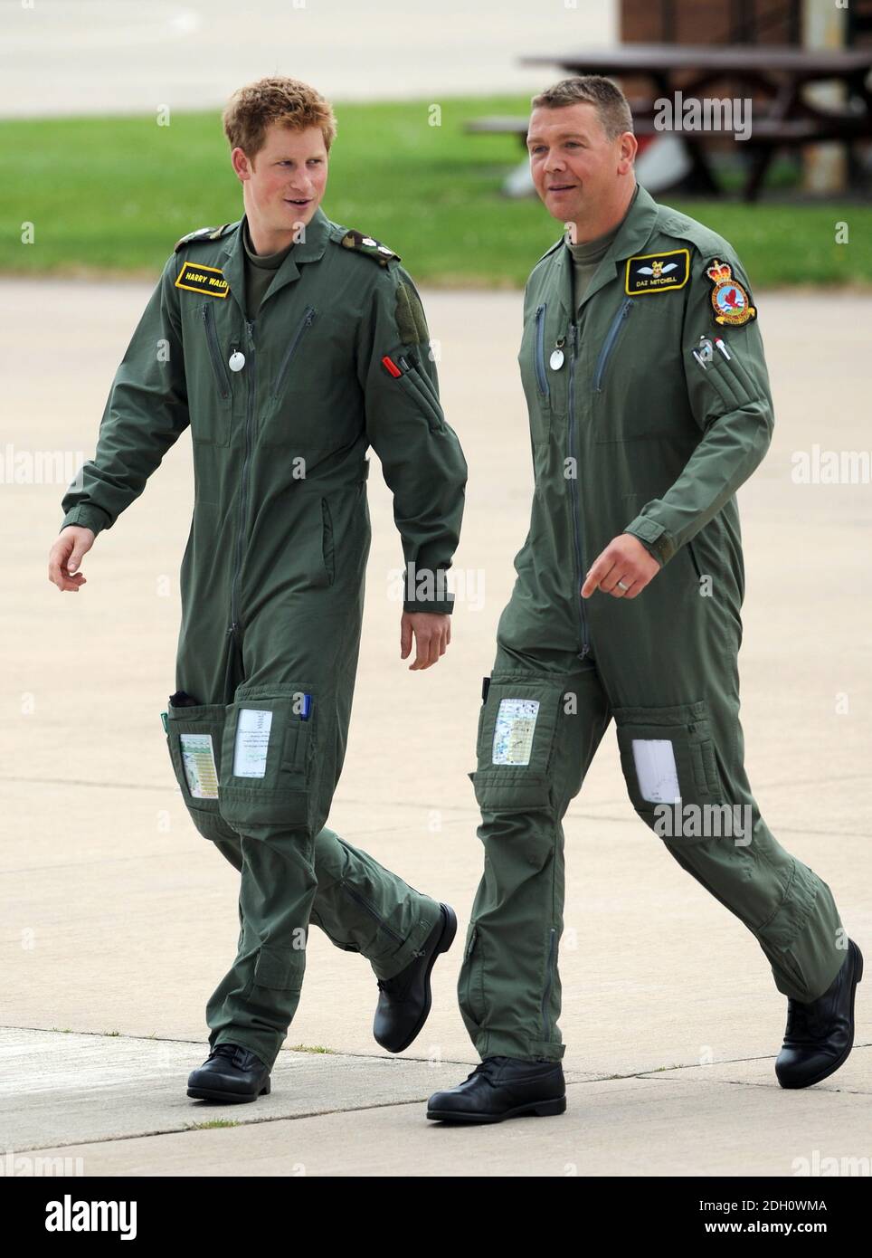 Prince Harry with instructor Daz Mitchell during a photocall at their ...
