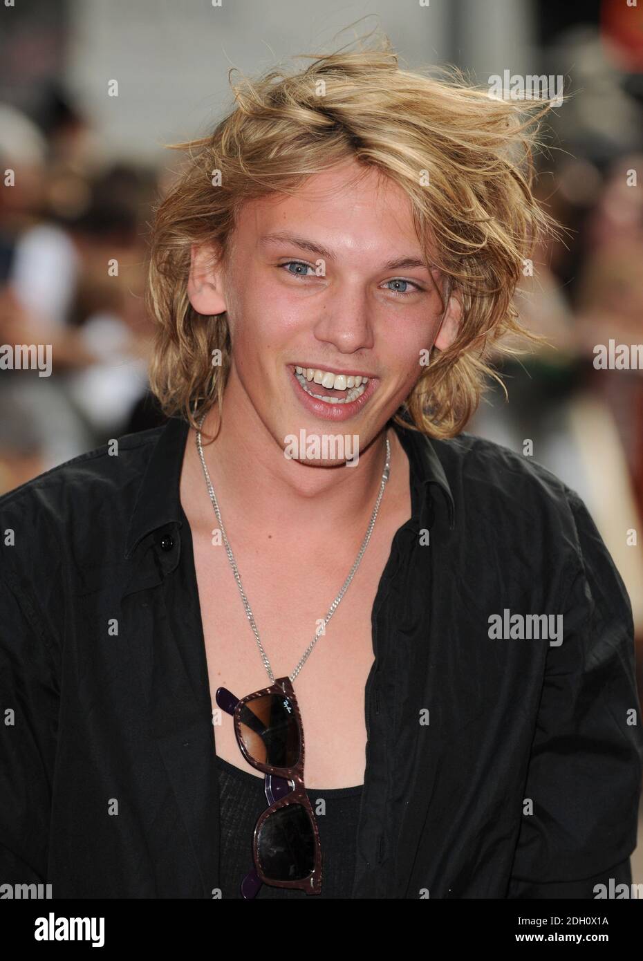 Jamie Campbell Bower arriving for the European premiere of Public ...