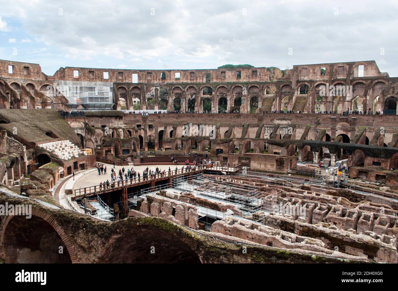 Inside the Roman Colosseum underground Stock Photo - Alamy