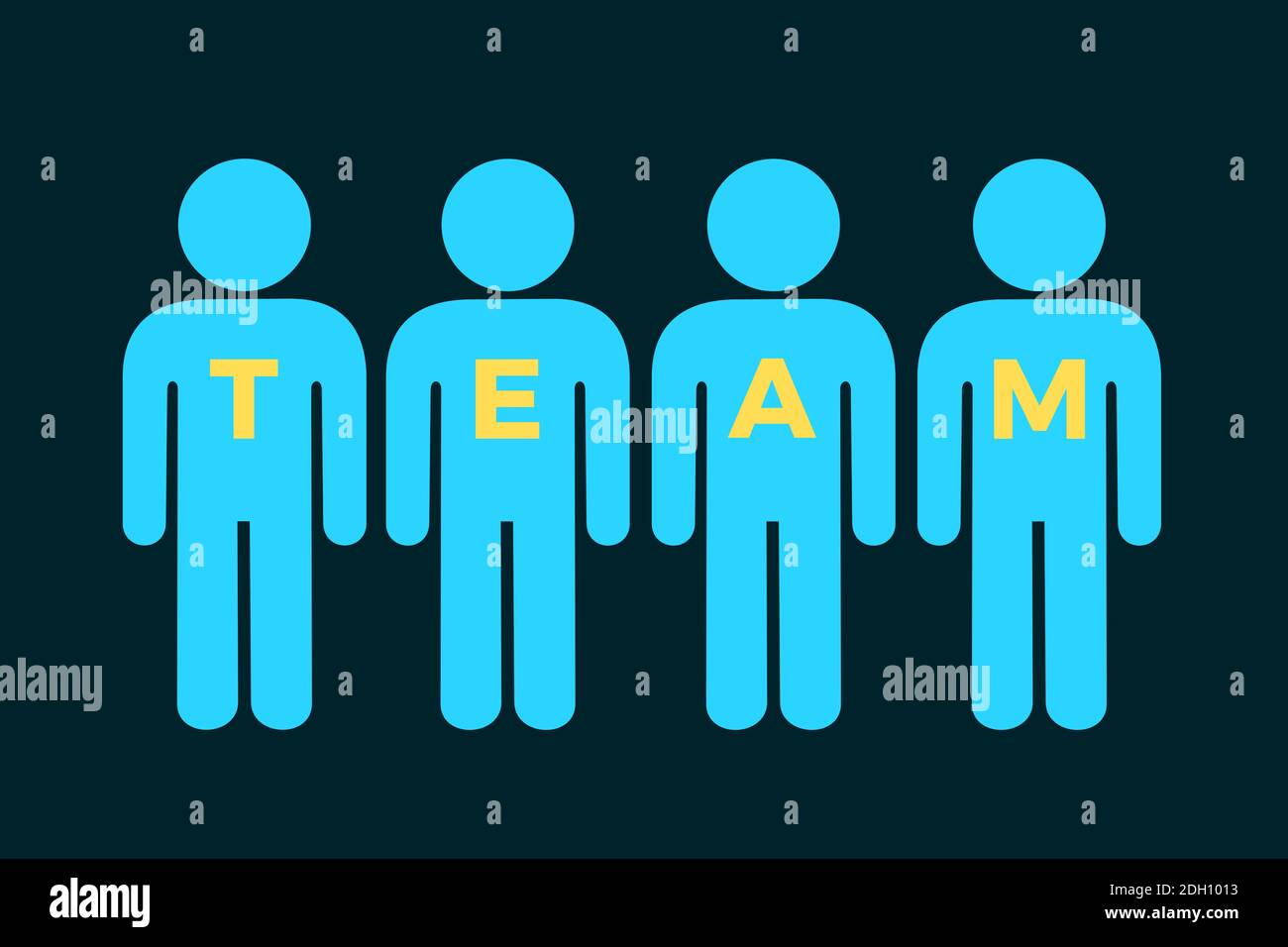 Team and teamwork - people are united collectively in group. Vector ...