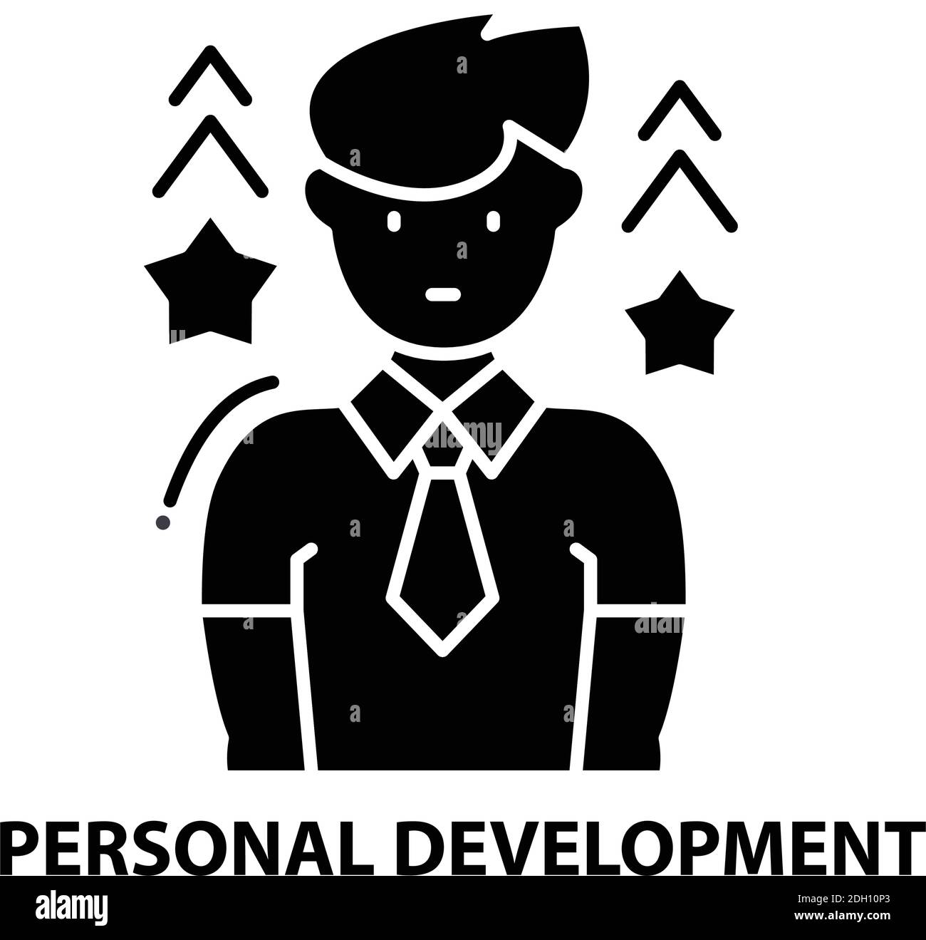 personal development symbol icon, black vector sign with editable ...