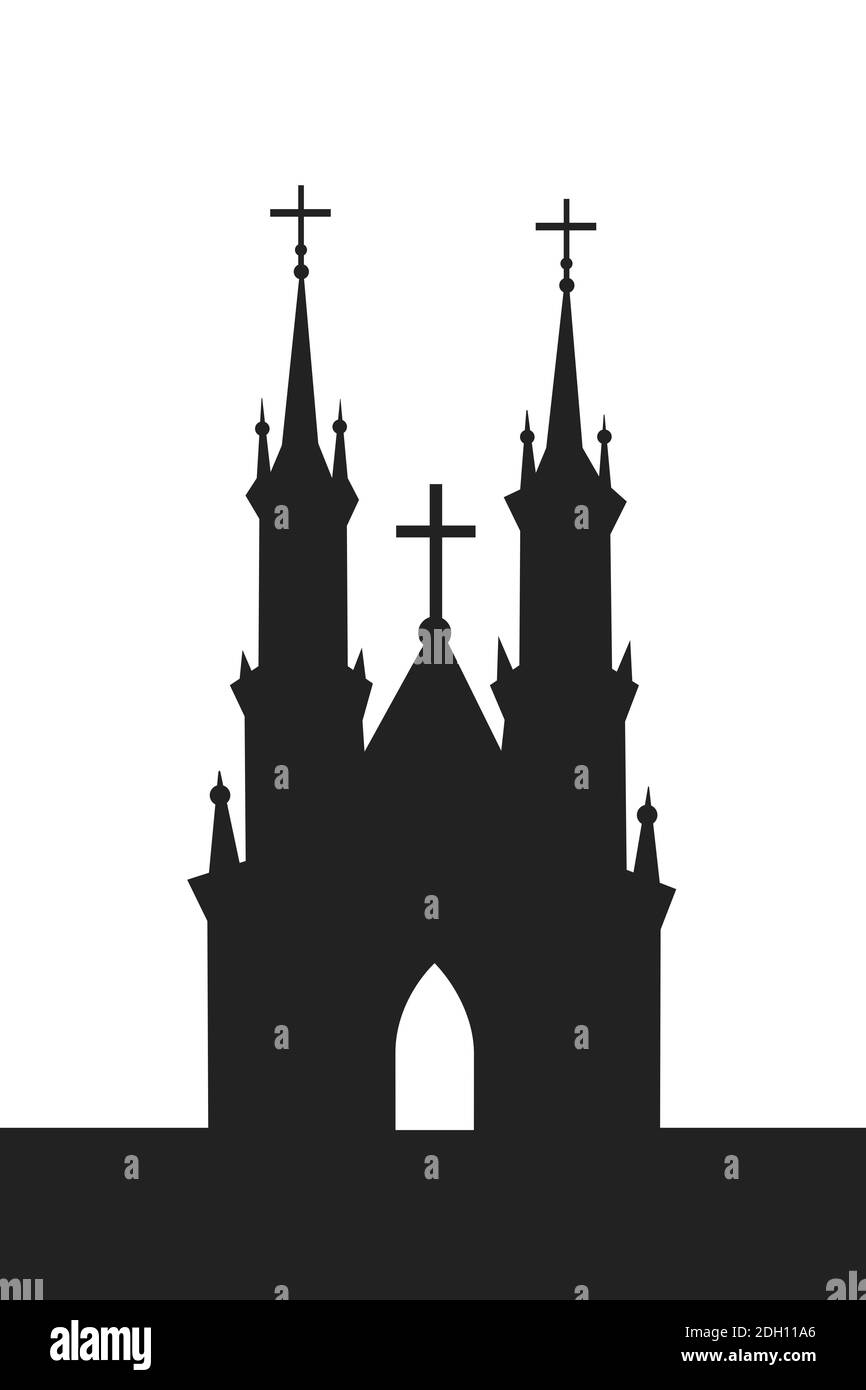 Christian sacral building - cathedral and church with spires and towers ...