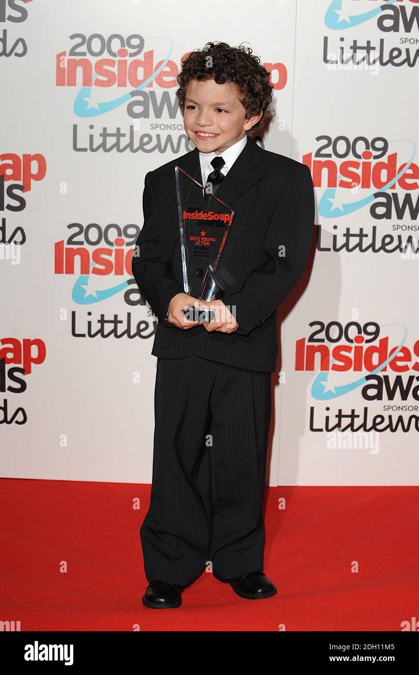 Alex Bain with the Best Young Actor award at the 2009 Inside Soap ...